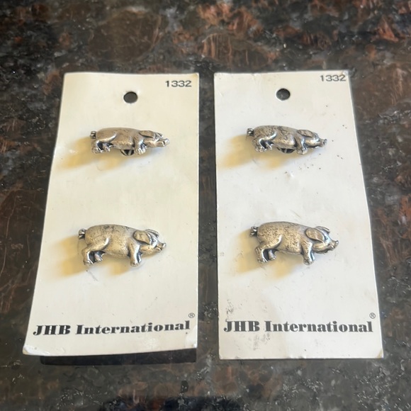 jhb | Office | Jhb International Silver Tone Pig Buttons New | Poshmark